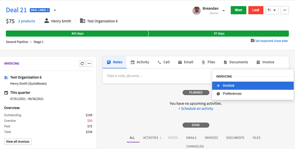 Invoicing feature in Pipedrive - Knowledge Base | Pipedrive